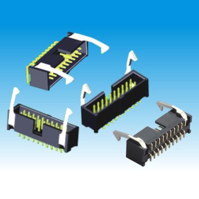 Китай Соединитель заголовка PCB PA9T 2.54mm прямоугольный с крюком металла продается