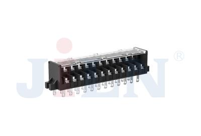 China PBT PCB Messing Eindblok50u“ Ni 300V 10A 14AWG Rechte 6P aan 48P Te koop