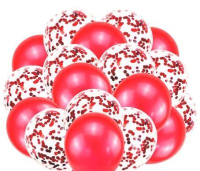 China red pearl Balloons + White Balloons + Confetti Balloons w/Ribbon | Rosegold Balloons for Parties for sale