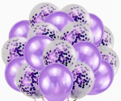 China Purple Balloons + White Balloons + Confetti Balloons w/Ribbon | Rosegold Balloons for Parties for sale