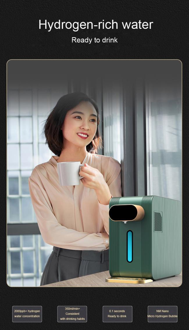 Molecular structure illustration of hydrogen water