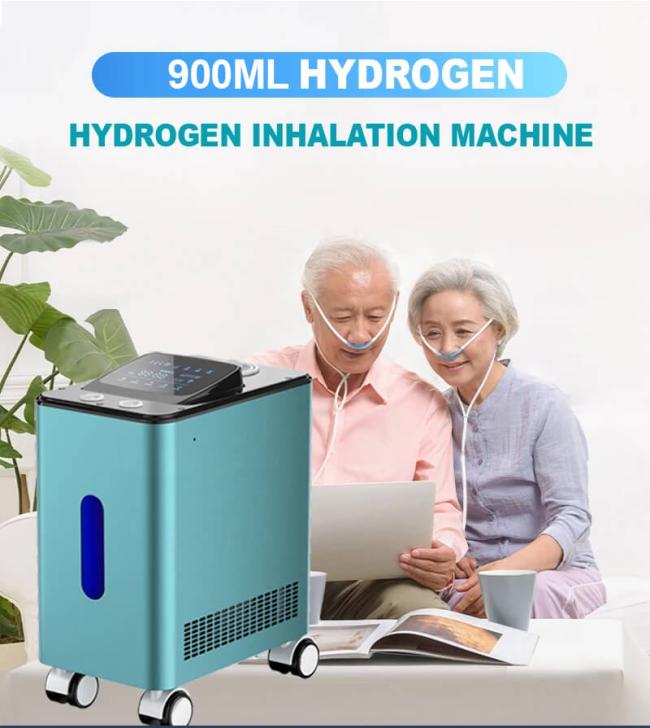Hydrogen inhalation therapy device in use