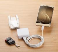 China COMER cell phone display stand with charging and alarming function for sale
