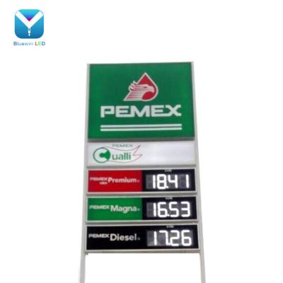 China 20 Inch Green Gas Station Price Outdoor Waterproof 7 Segment LED Number Display for sale