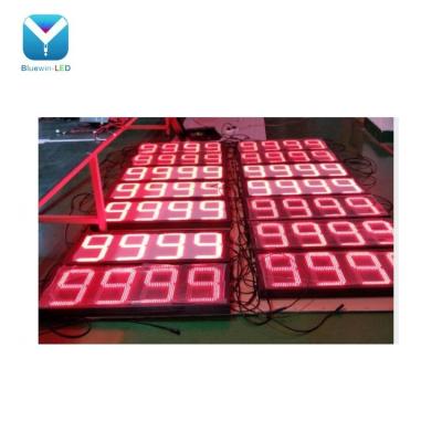China 8 inch numbers display digital red white yellow 7 segment led display for gas station for sale