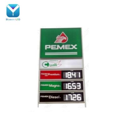 China waterproof 12 18inch white 7segment Digital led gas price sign/led oil station display/led fuel gasoline board panel for sale
