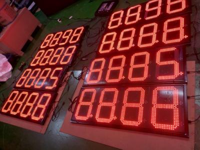 China Outdoor Red Green White Color LED Oil Price Display Sign for Gas Station Board for sale