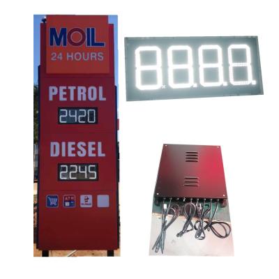 China Outdoor Red White Green Yellow Digital signage Gas Station Oil Price Sign LED Gas Price Sign Board for sale