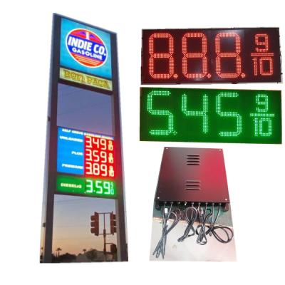 China Sign Gas Price Led Led Gas Price Sign Pylon Sign For Station Red Gas Price Led Display for sale