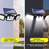 China Solar Powered Motion Sensor Three Heads Led Flood Light 2000MA for sale