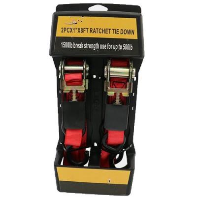 China 2pcs set 1inch 8FT Ratchet tie down for sale