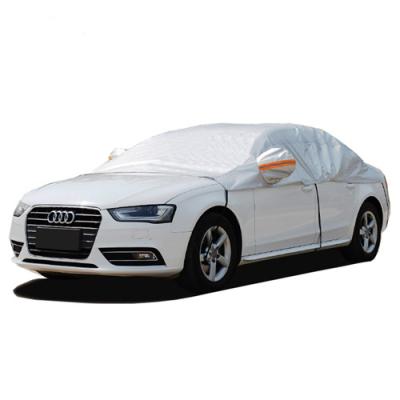 China Universal waterproof sunshade windscreen protectors aluminum half car covers for sale