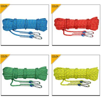 China 12mm safety mountain climbing nylon braided static rope for sale
