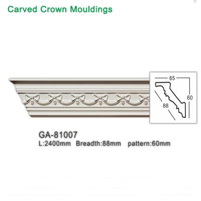 China Top Grade PU Foam White crown molding ceiling cornice for interior decoration for sale