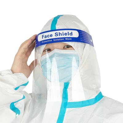 Cina Anti Fog Sponge Face Shield Ultraviolet Light  PVC plastic PET face shields 33cm in vendita