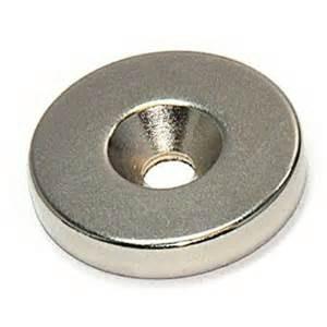 China Strong Ring Loop Countersunk Magnet 30 x 10 mm Hole 6 mm Rare Earth Neo for sale