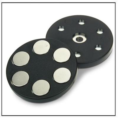 China Multi-Poles Rubber Coated Neodymium NdFeB Pot Permanent Type Magnet With Thread Rod for sale