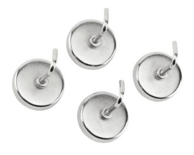 China Ferrite Magnet Pot Magnet with Hook D16mm Nickel Coated for sale