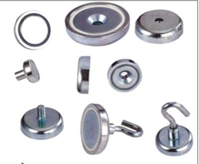 China N52 20x40mm Pot Neodymium Magnet Hook with Eyelet for sale