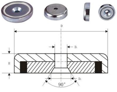 China Neodymium Pot magnets/Cup Magnets With Countersunk Holes,Screws, Hooks for sale