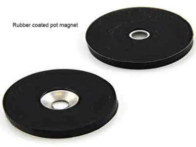 China Wear-Resistant Rubber Coated Pot Magnets with Inner& Outer Threads for sale