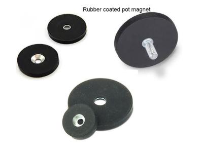 China Customized Size Best Price Rubber Coated Pot Magnet for sale