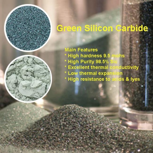 High Quality Green Silicon Carbide Sand F240 F360 F800 F1200 Green Carborundum 99% Refractory Green Silicon Carbide