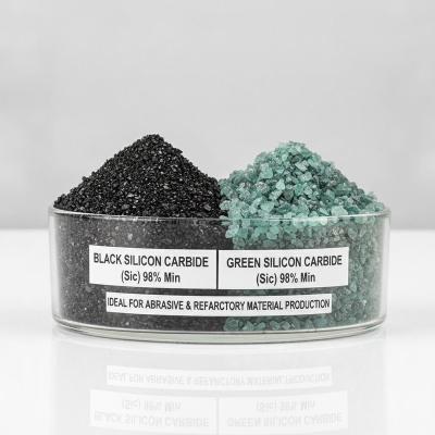 China Silicon Carbide Sic 98 Percent Min Black Or Green Crystalline Powder Ideal For Abrasive And Refractory Material Production for sale