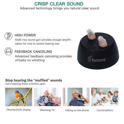 Cina Apparecchi acustici digitali ricaricabili Retone 4 canali 32dB Apparecchi acustici CIC invisibili in vendita
