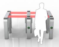 China 70W Pedestrian Barrier Gate Turnstile 304 Stainless Steel 0.6s Opening Speed 1400mm for sale