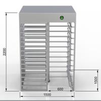 China Full Height Pedestrian Turnstile 500mm Barrier Stainless Steel 220V 50Hz for sale