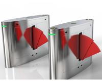 China ZECHENG Stainless Steel Flap Turnstile Gate 550mm Passage 50Hz Access Control Barrier for sale
