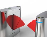China ZECHENG Stainless Steel Flap Turnstile Gate 550mm Passage 50Hz Access Control Barrier for sale