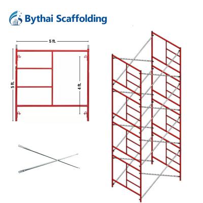China Building Materials H Type Steel Rolling V Lock Powder Coated Mason Frame Scaffolding for sale