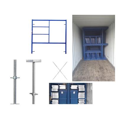 China Fixed Modular Scaffolding American Style Powder Coated Mason Frame with Base Jack for sale