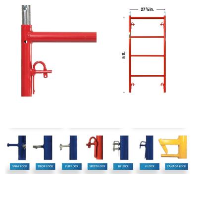 China Fabricated Narrow Step Ladder Frame Steel Scaffolding System with Cross Braces for sale