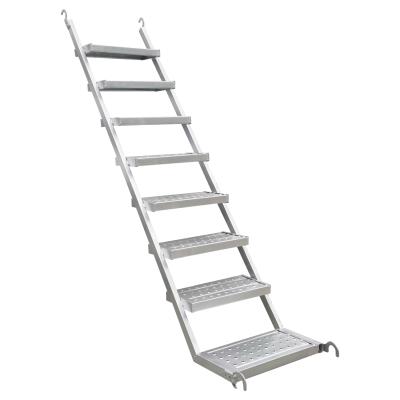China Hot‑Dip Galvanized Scaffolding Access Ladder, Heavy‑Duty Steel Foldable Stair Ladder With Hooks, Anti‑Slip Scaffold Step Ladder For Construction Building Access for sale