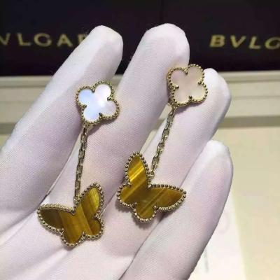 China Factory Custom Van Cleef & Arpels 18K Yellow Gold Earring Clap Butterfly Drop VCARD79800 for sale