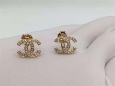 China  Logo Earrings in 18K White Gold Pave Diamonds Fashion Lady Jewelry Global Shipping for sale