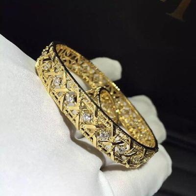 Diamantes de Dior del oro de la pulsera 18kt de la tela escocesa de la rota con oro amarillo