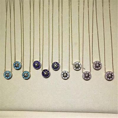 China  diamonds of star disk necklace 18kt gold  with yellow gold or white gold for sale