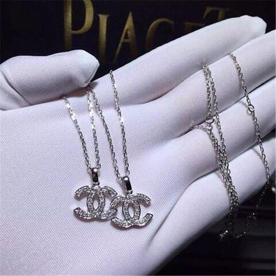 Diamantes llenos de Chanel del oro clásico del collar 18kt del logotipo con oro amarillo o el oro blanco