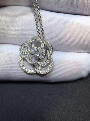 Diamantes llenos de Chanel del oro del collar 18kt de la camelia con oro amarillo o el oro blanco