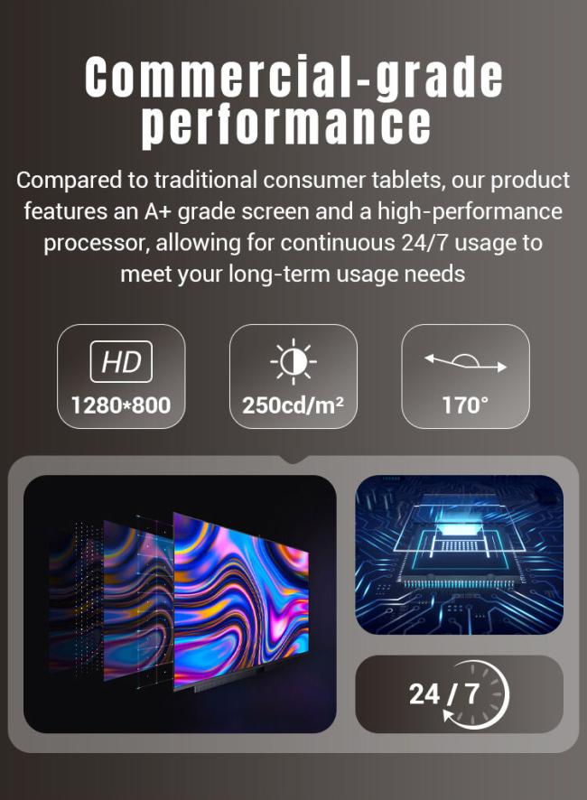 133 inch restaurant ordering tablet with rk3566 processor poe nfc rgb led light bar 5mp camera android 11 ideal for self service and efficient ordering-3