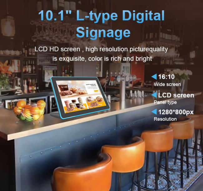 101 inch horizontal restaurant ordering tablet with rk3399 processor poe nfc four sided rgb led light bar 5mp camera android system ideal for efficient customer ordering and self service-1
