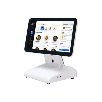 China 15Inch N2840 Desktop POS Machine Restaurant POS Terminal 2+32GB All in One POS System with Customer Display for sale