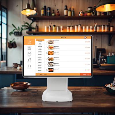 China Win Cash Register POS Machine Simple Style Plastic Design and 15.6 Inch Dual Screen All-in-One for Win for sale
