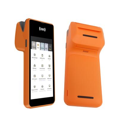 China 5.45inch Android Systems Mobile Pos Machine Handheld Smart Cashier Terminal with Printer Output Type Monochrome and Wifi for sale