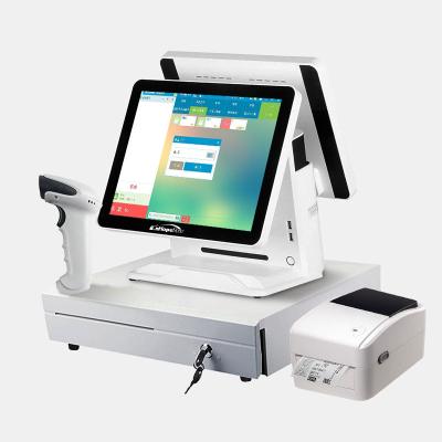 China Restaurant Ordering Android POS Machine with 15.6 Inch Dual Screen and Intel Celeron J1900 CPU for sale