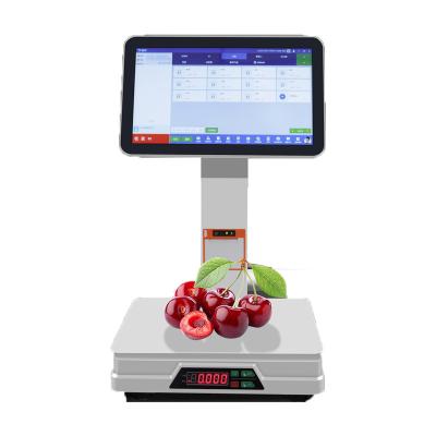 China Supermarket POS System 15.6inch Dual Touch Screen with Built-in Scale Printer Wireless Protocol NFC Interface VGA for sale
